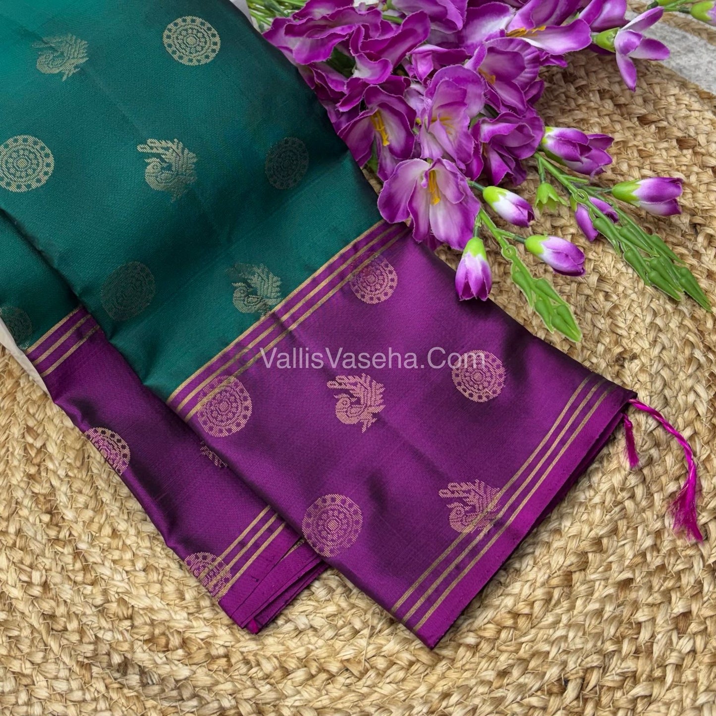 Half Mix - Pure Soft Silk Saree - Long Retta Petta Border with Butta ...